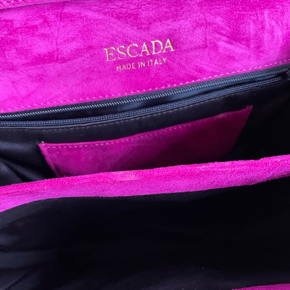 Escada | Bags | Nwt Vintage Escada Purplemagenta Suede Purse With Black ...